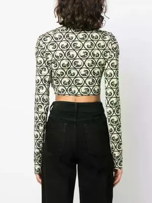 Off-White Moon-print Cropped Top