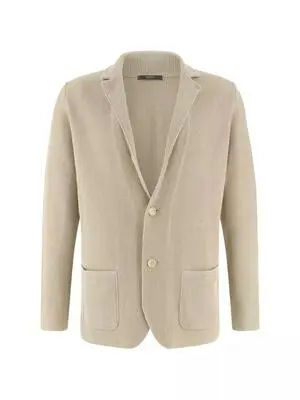 Boggi Milano Single-breasted Knitted Jacket In Mercerised Cotton