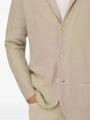 Boggi Milano Single-breasted Knitted Jacket In Mercerised Cotton