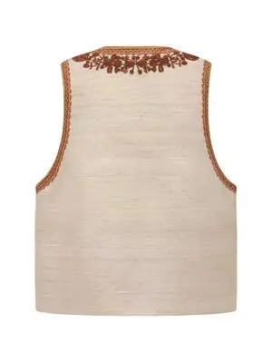 INTO THE EAST Beaded U-neck Waistcoat