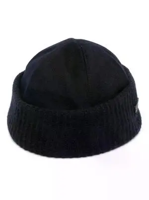Loro Piana Logo-patch Beanie - Blue