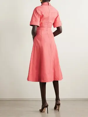 Carolina Herrera Denim Midi Shirt Dress - Orange