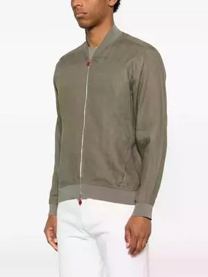 Kiton Zipped Long-sleeve Bomber Jacket - Green