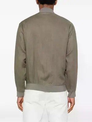 Kiton Zipped Long-sleeve Bomber Jacket - Green