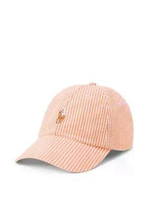 Polo Ralph Lauren Seersucker Striped Ball Cap - Orange
