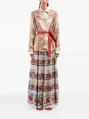 PIERRE-LOUIS MASCIA Floral-patterned Sash Jacket