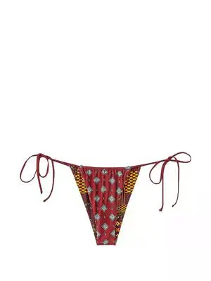 Kith Tova Mix-print Bikini Bottoms - Red