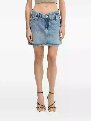 Guess Logo Patch Denim Skirt