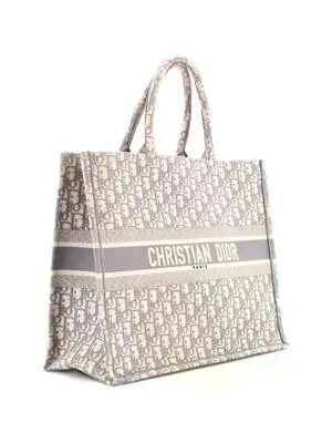 Dior Book Oblique Canvas Large Tote Bag - Grey