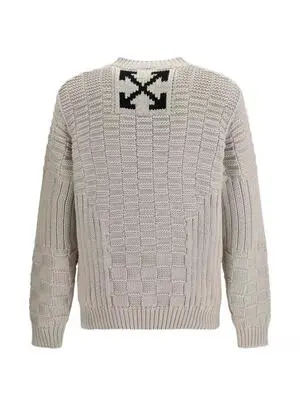 Off-White Arrow 3d Stitch Knit Crewneck - Grey