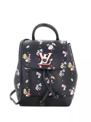 LOUIS VUITTON Lockme Floral Printed Leather Mini Backpack