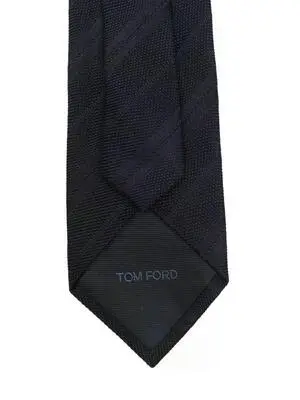 TOM FORD Striped Necktie - Black