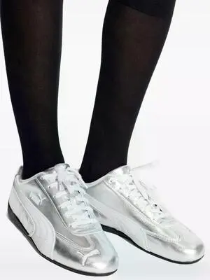 PUMA Speedcat Panelled Leather Sneakers - Silver