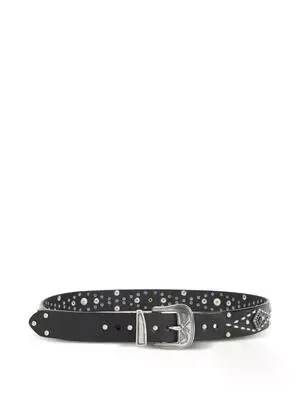 GOLDEN GOOSE Embellished Buckle Belt - Black