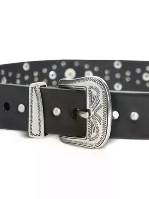 GOLDEN GOOSE Embellished Buckle Belt - Black