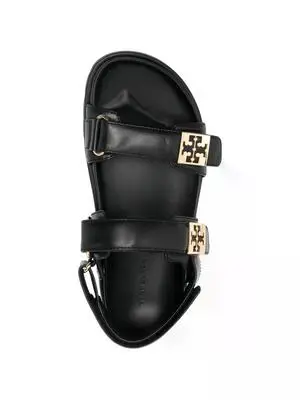 Tory Burch Logo-plaque Touch-strap Sandals