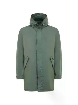 MOORER Single-breasted Hooded Raincoat