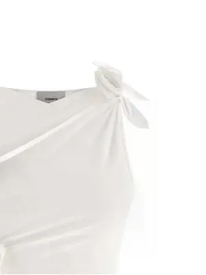 Coperni Flower Asymmetric Dress - White