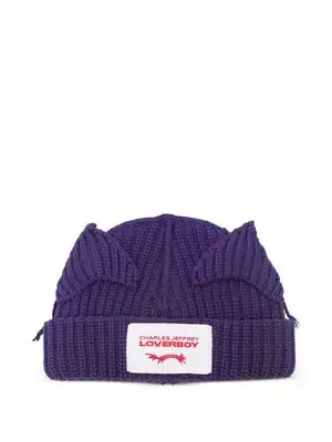 CHARLES JEFFREY Ears Beanie Hat - Purple