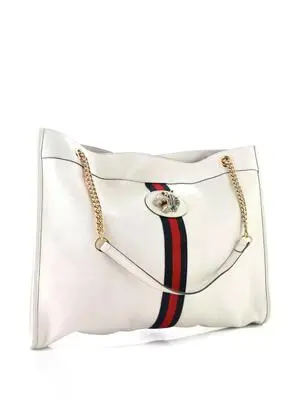 Gucci Rajah Chain Leather Large Tote Bag - Neutrals
