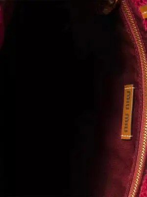 Miu Miu Raffia-effect Woven Tote Bag - Red