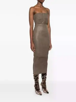Rick Owens Leather Midi Skirt