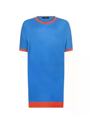 MOORER Crew-neck Midi T-shirt Dress - Blue