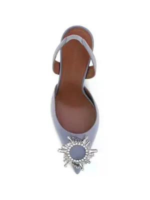 Amina Muaddi Embellishment Slingback Pumps