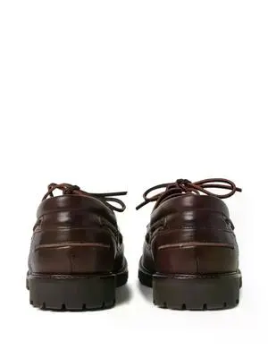 Studio Nicholson Raw-cut Guston Leather Boat Shoes - Brown