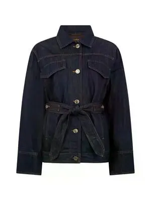 MOORER Belted Denim Jacket