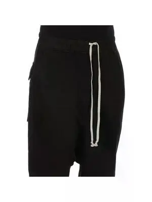 Rick Owens Cotton Drop-crotch Track Pants - Black