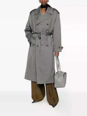 THE FRANKIE SHOP Double-breasted Trench Coat - Grey
