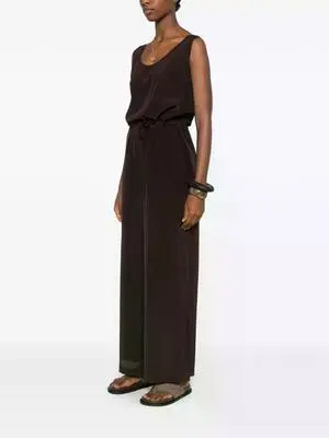 P.a.r.o.s.h Sweet Drawstring Sleeveless Jumpsuit - Brown
