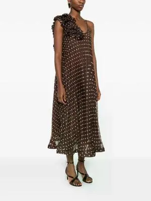 P.a.r.o.s.h Polka-dot Midi Dress