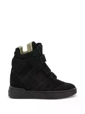 Isabel Marant Leather High-top Sneakers With Touch Straps