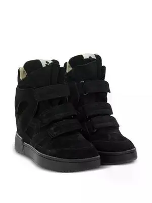 Isabel Marant Leather High-top Sneakers With Touch Straps