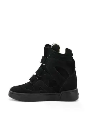 Isabel Marant Leather High-top Sneakers With Touch Straps