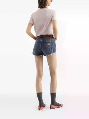 Dolce & Gabbana Frayed Denim Shorts - Blue