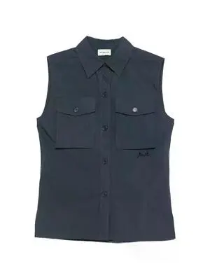 P.a.r.o.s.h Sleeveless Shirt With Chest Pockets - Blue