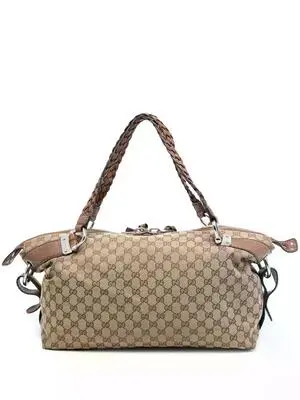 Gucci Gg Canvas Bamboo Bar Tote Bag