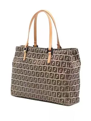 Fendi 2000-2010 Zucchino Canvas Tote Bag - Brown