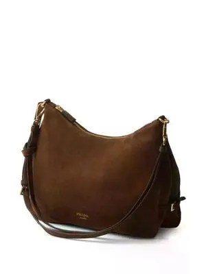 Prada Fold Suede Bag - Brown