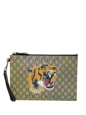 Gucci Gg Supreme Tiger Pouch