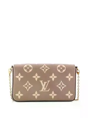 LOUIS VUITTON Felicie Pochette Bicolor Monogram Empreinte Giant Crossbody Bag - Neutrals
