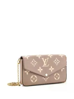 LOUIS VUITTON Felicie Pochette Bicolor Monogram Empreinte Giant Crossbody Bag - Neutrals