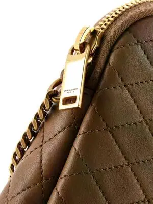 Saint Laurent Gaby Zipped Pouch Quilted Leather Crossbody Bag - Brown