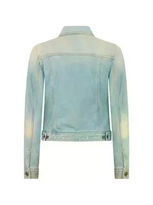 MOORER Floral-embroidered Denim Jacket