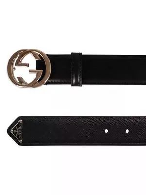 Gucci Logo Buckle Leather Belt