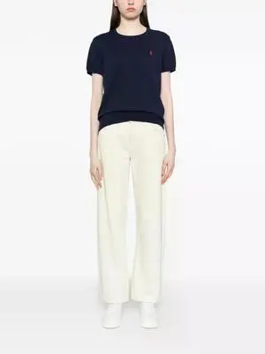 Polo Ralph Lauren Logo-embroidered Knit Top - Blue