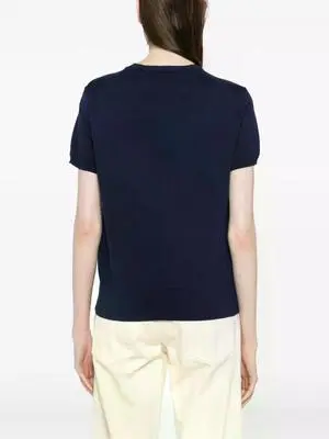 Polo Ralph Lauren Logo-embroidered Knit Top - Blue